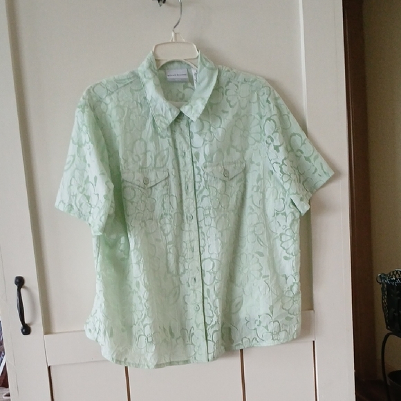 Alfred Dunner | Tops | Alfred Dunner Mint Green Floral Blouse | Poshmark